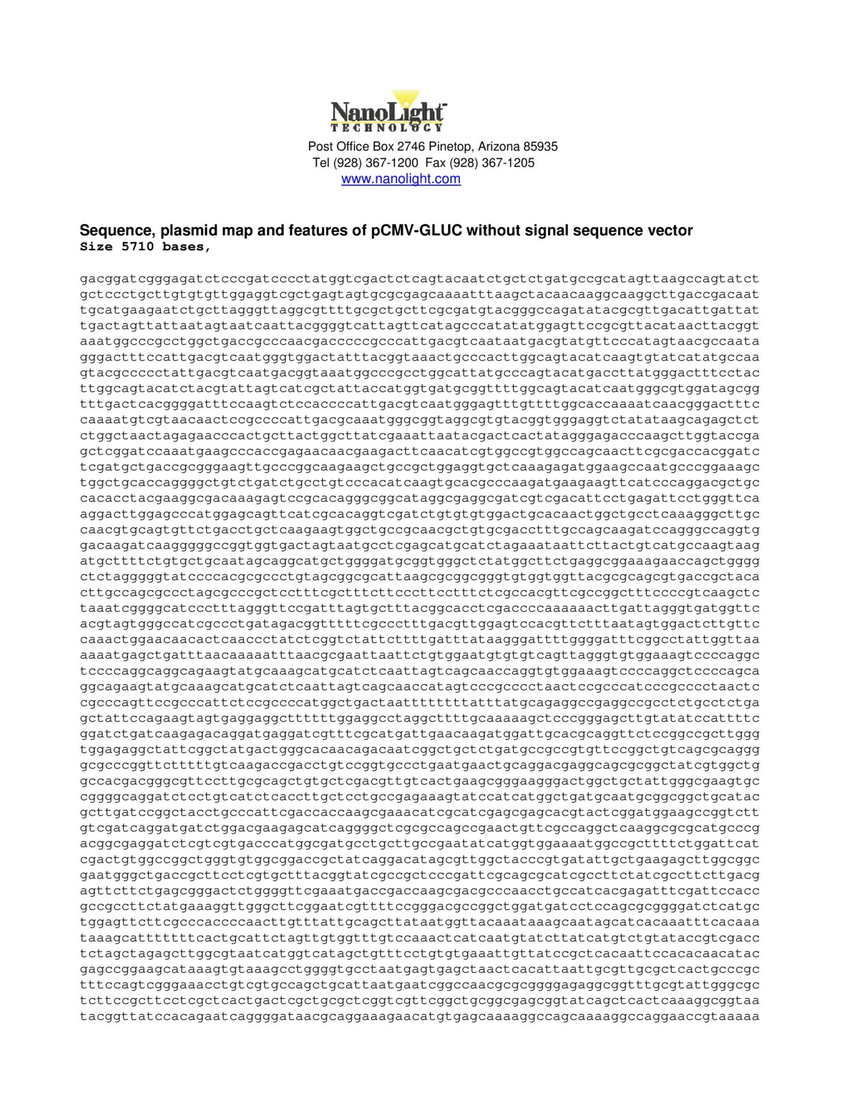 Product categories Luciferase Vectors Archive | Nanolight Technology